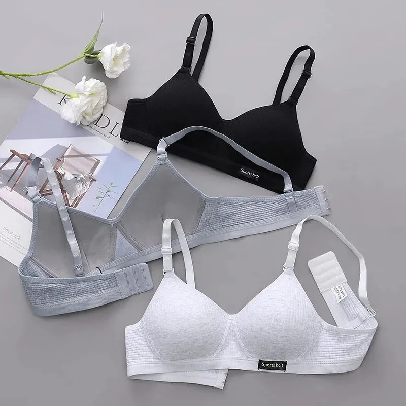 High Quality Teenage Girl's Bras Comfortable Lingerie Cotton Wireless ...