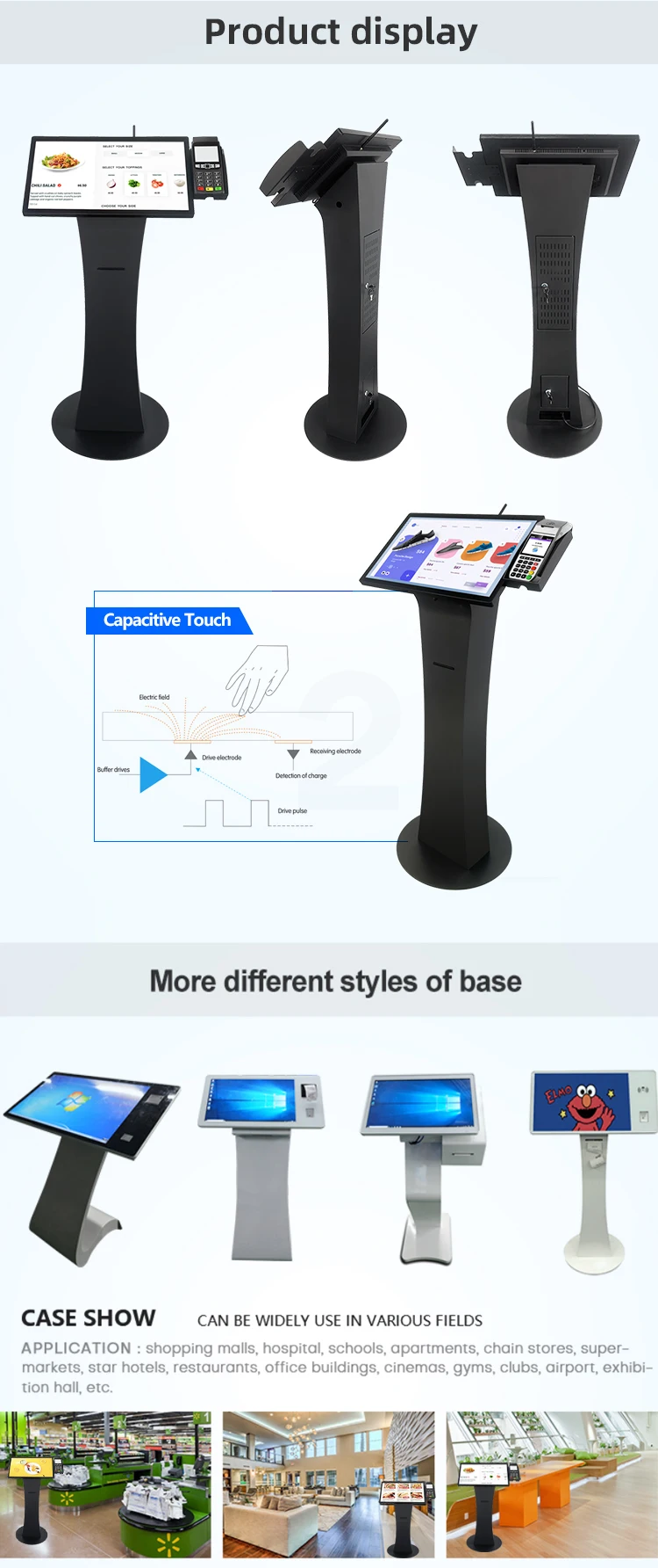 Fast Food Automatic Touch Screen Kiosk With Printer Pos Systems Touch ...