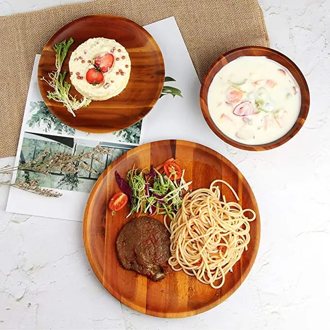 Acacia Wood Dinner Plates - Sustainable & Stylish Options