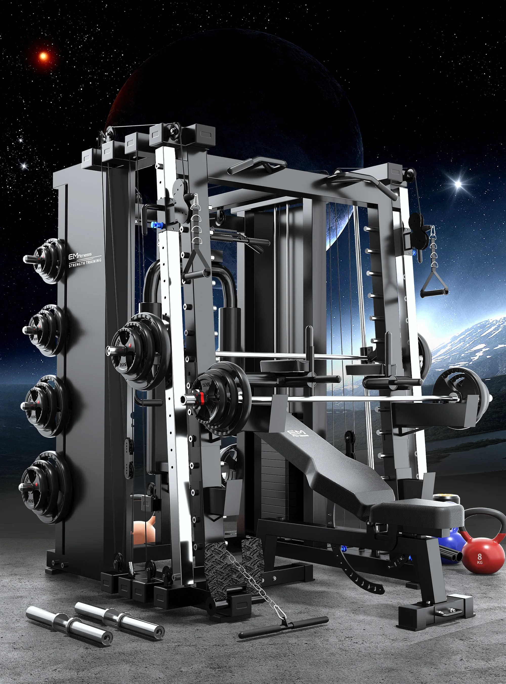 Cable Crossover Equipment - Multi Functional Smith Machine