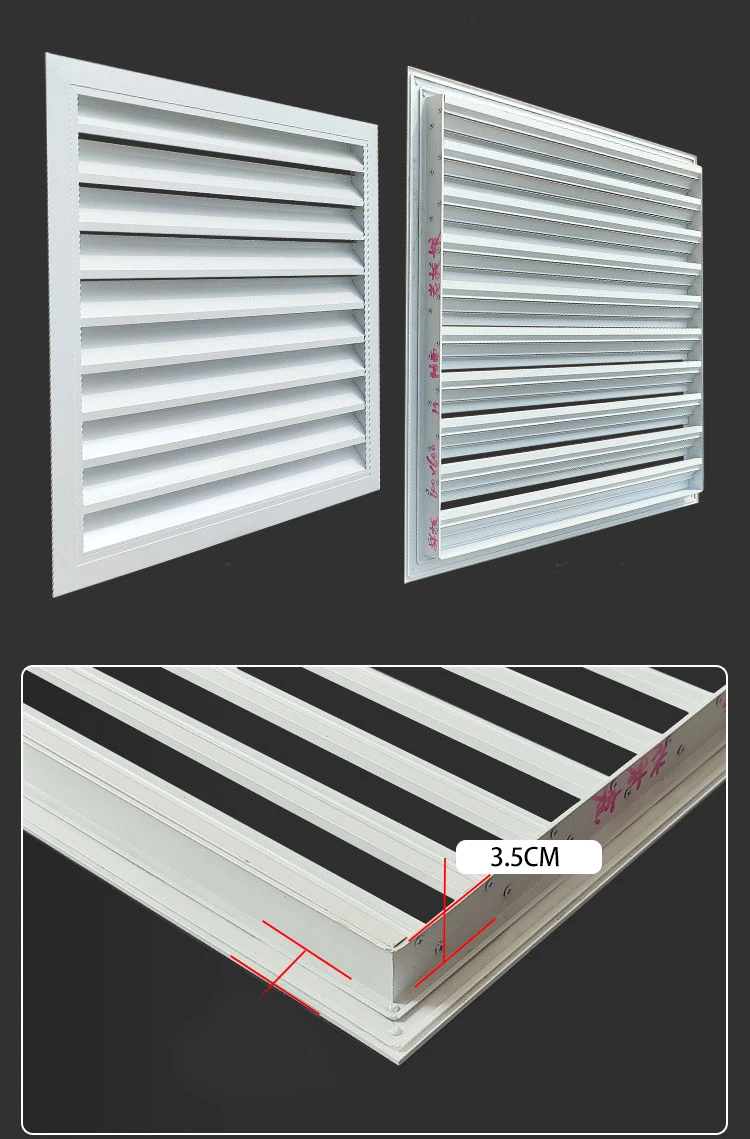 Single-layer Rainproof Air Inlet Ventilation Black Aluminium Louver ...