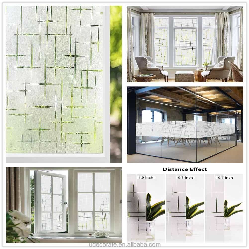 UDK 3D Privacy Window Film - Stained Glass Vinyl Static Adhesive Films
