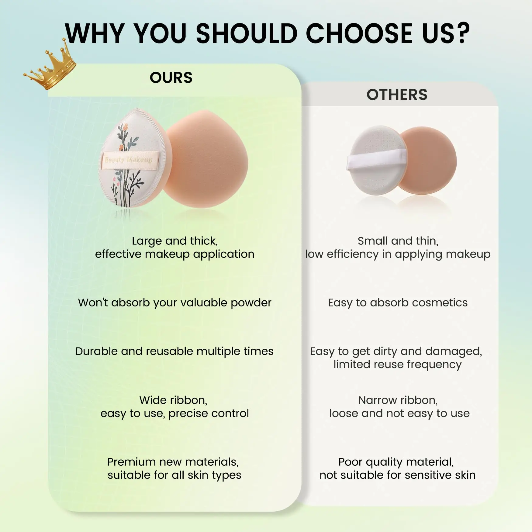 Large Powder Puffs Thick Soft Triangle Makeup Puff Wet And Dry Use ...