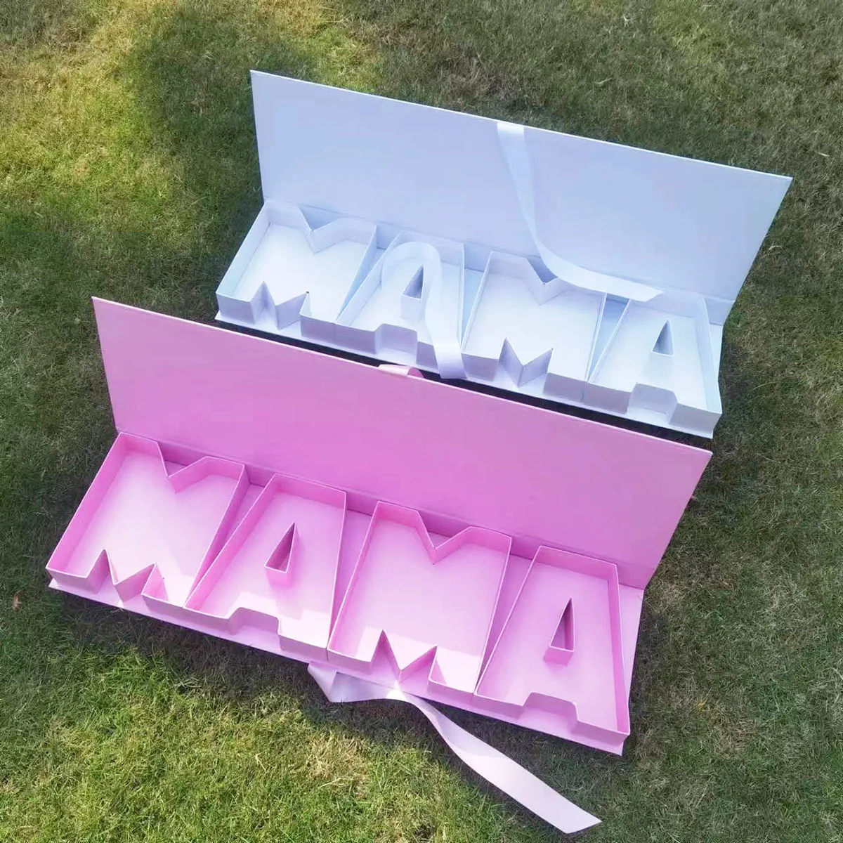 Sweet Mom Cardboard Letter Shaped Mother's Day Gift Box with Flowers ...