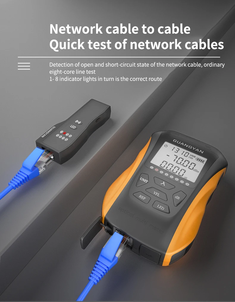 Network Fiber Optic Cable Tester Tool - 6 in 1 OPM VFL