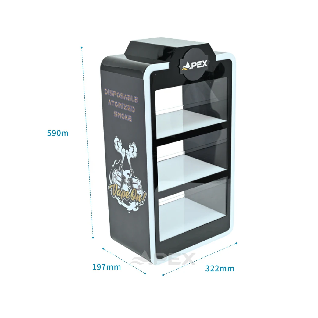 Apex Smoke Store Display Case Acrylic Counter Top Display Rack Led ...