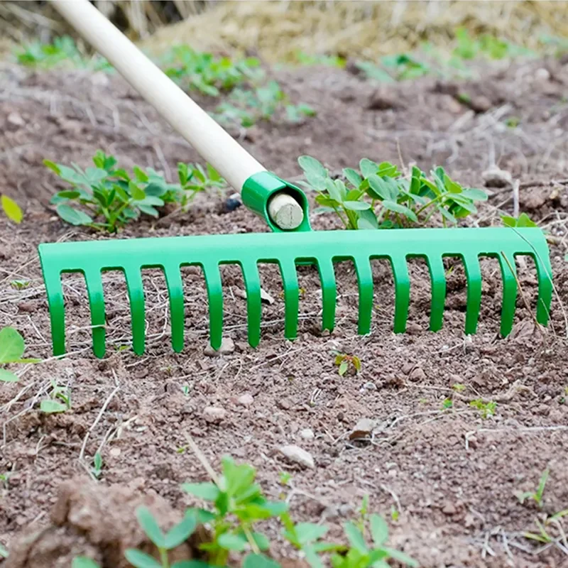 Twelve Teeth Single Color Steel Rake - Durable Garden Tool