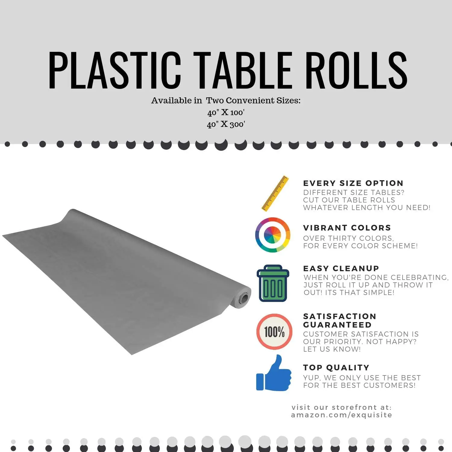 Plastic Disposable Table Covers - 300 Feet, 100ft Long