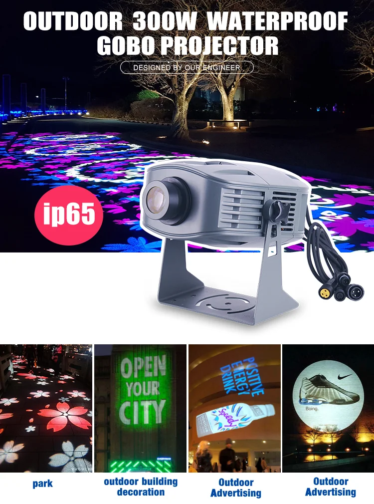 Waterproof IP66 300w Gobo Projector - Outdoor Advertising Lights