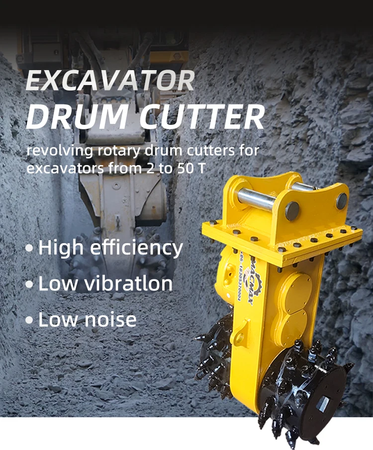 Milling Machine Attachments Chain Drum Cutter for Excavator 5-20 Tons ...