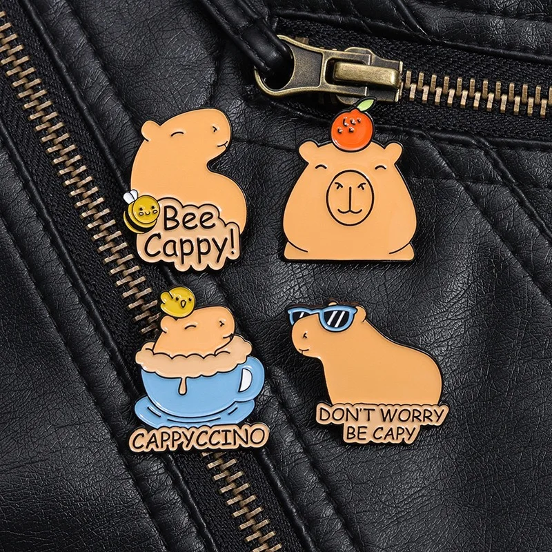Cute Cartoon Capybara Enamel Pin Brooch For Gifts & Crafts - Oem