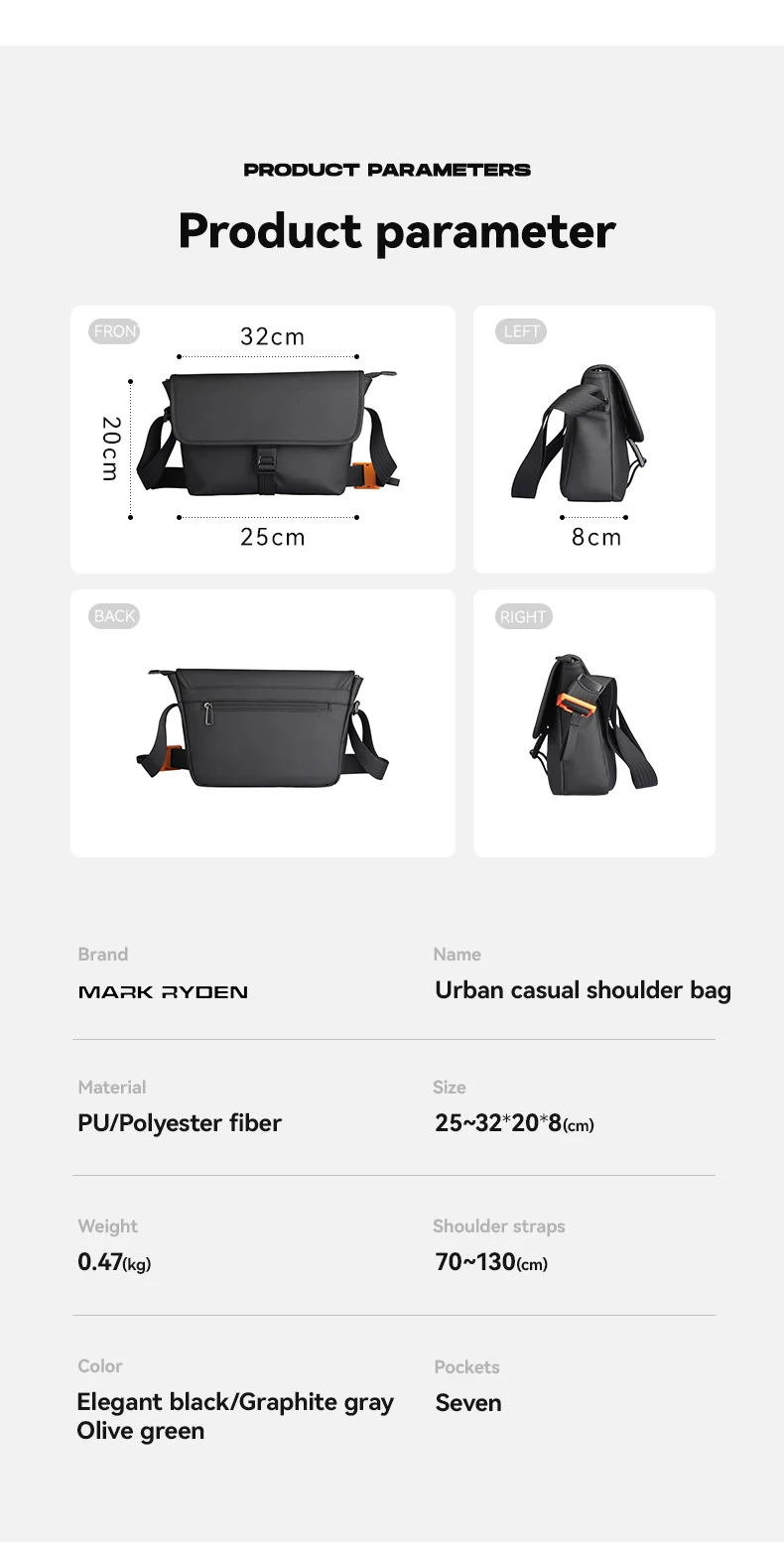 Mark Ryden Customized Logo High Volume Men's Crossbody Bags