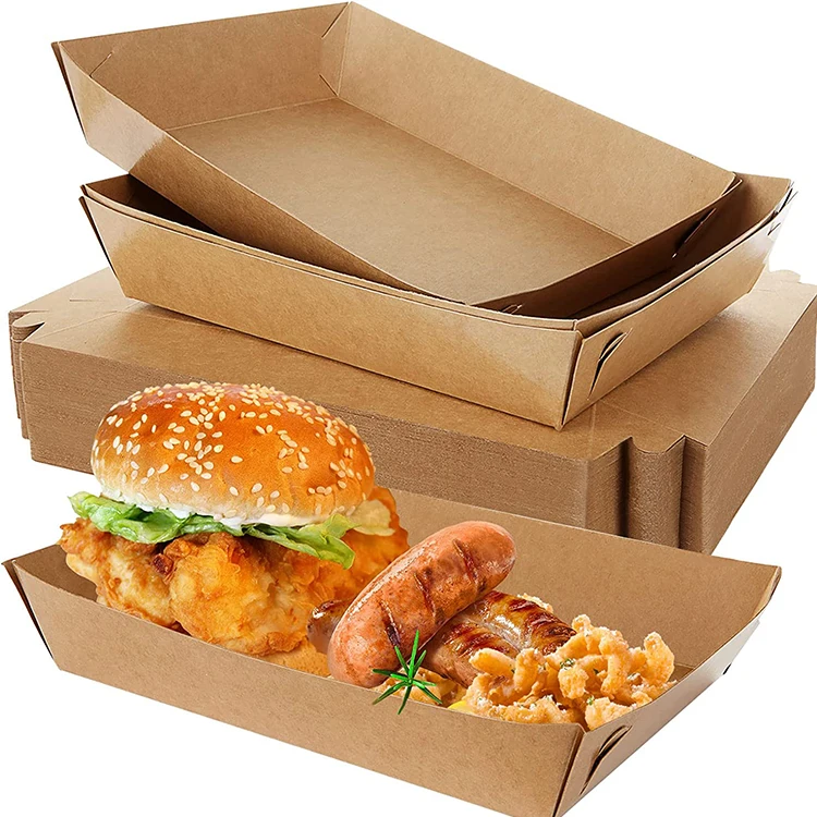 Wholesale Hot Dog French Fries Fried Chicken Kraft Paper Boat Shape ...