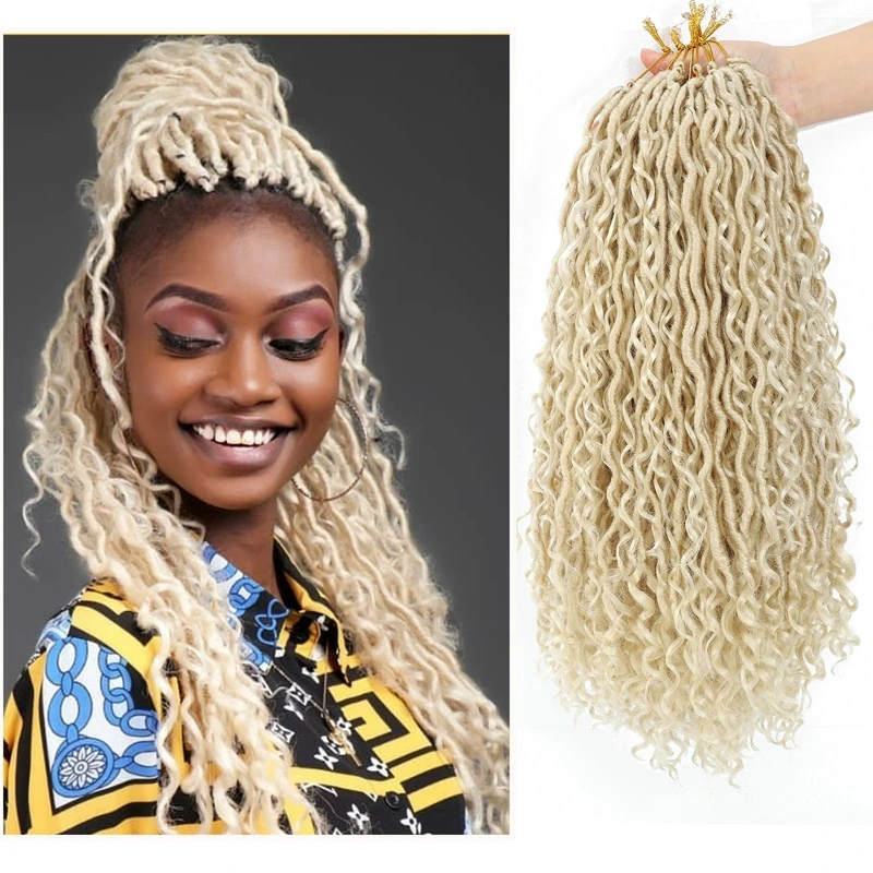 Wholesale Messy Mermaid Goddess Faux Locs Curly End Crochet Braid ...