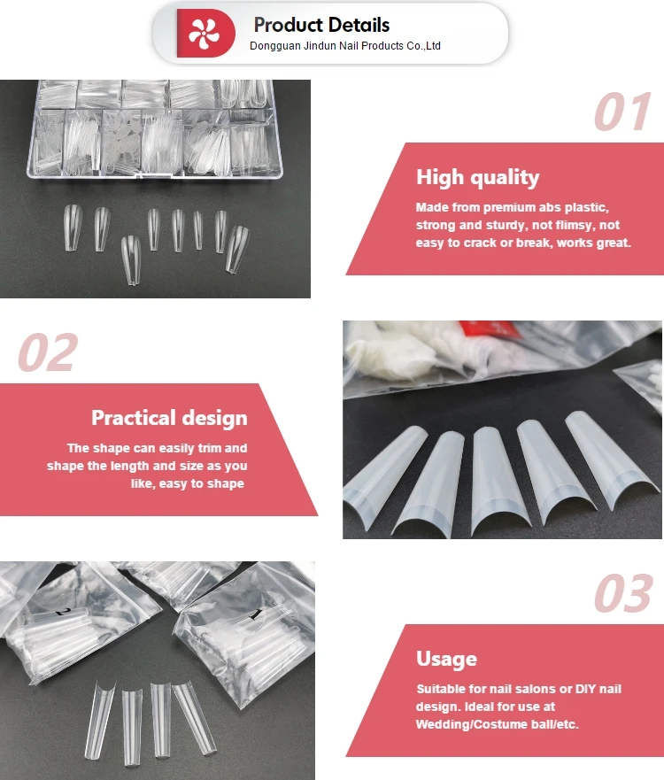 Xtra Long Xxl French Coffin Nail Tips Denim Half Nail Tips Cover C ...