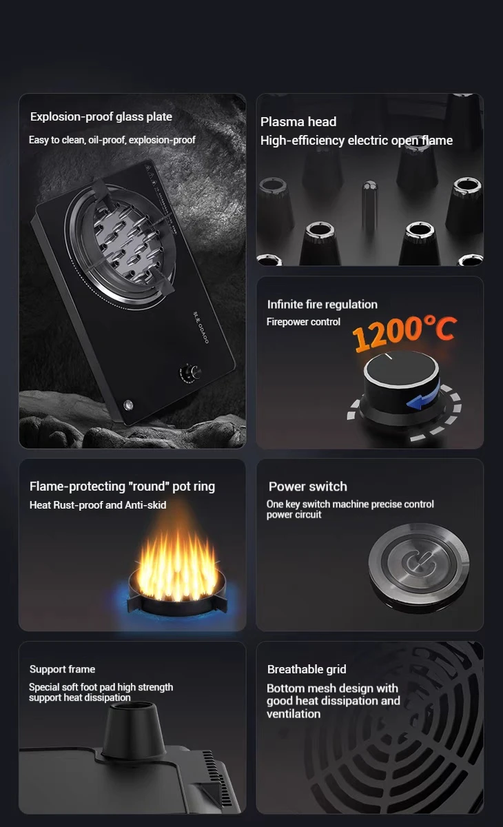 2025 New Technology 1 Burner Electric Flame Stove Without Gas