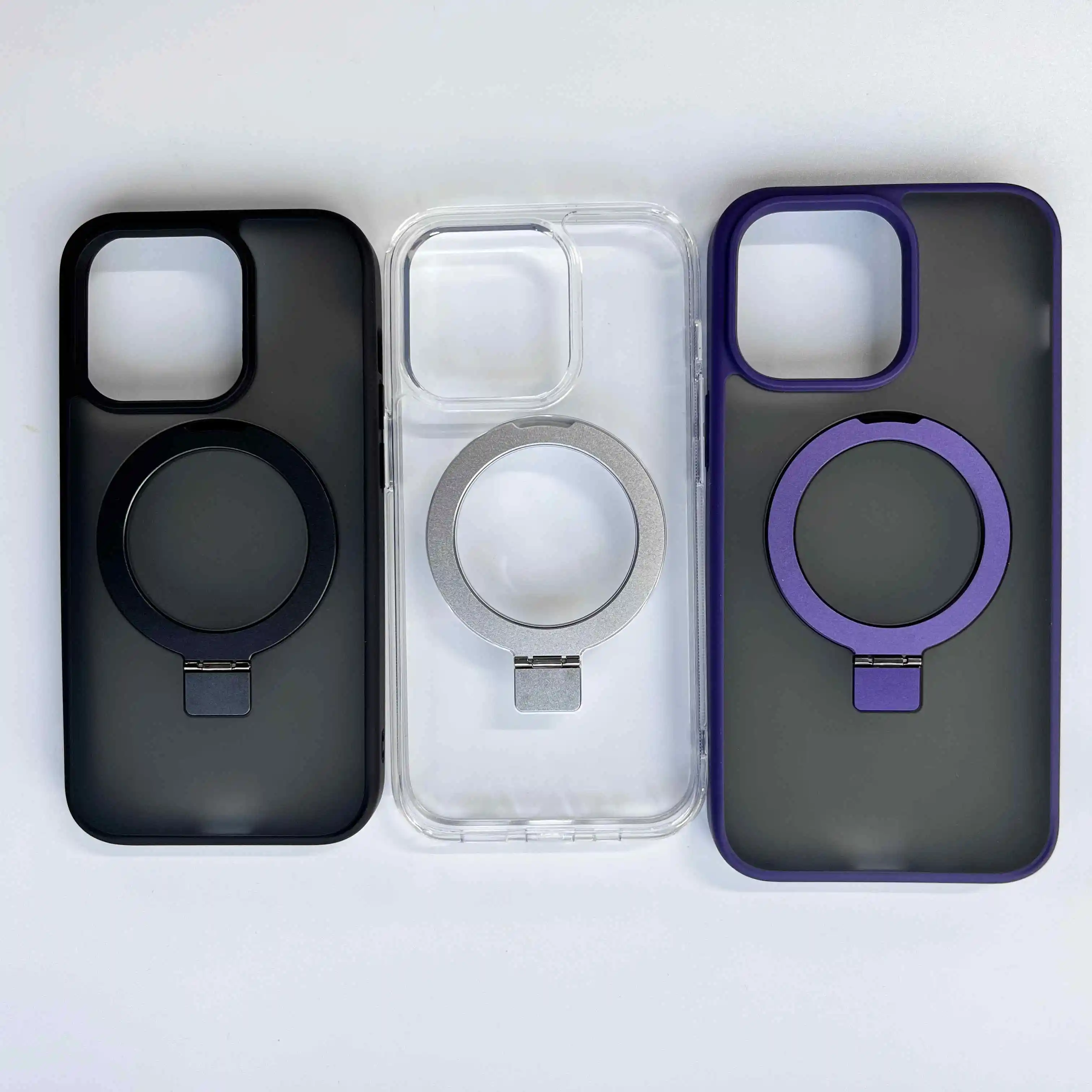 360 Degree Magsafe Magnet Ring Case For Iphone 15 14 13 Matte Kickstand ...