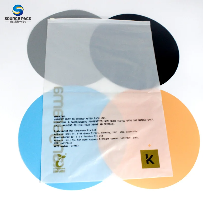 Sourcepack Packing Stand Up Pouches Ziplock Plastic Custom Clothing ...