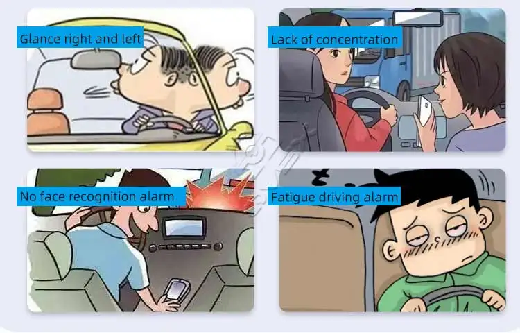 AI DSM AHD1080P 720P Dash Cam for Car Fatigue Driving Safety