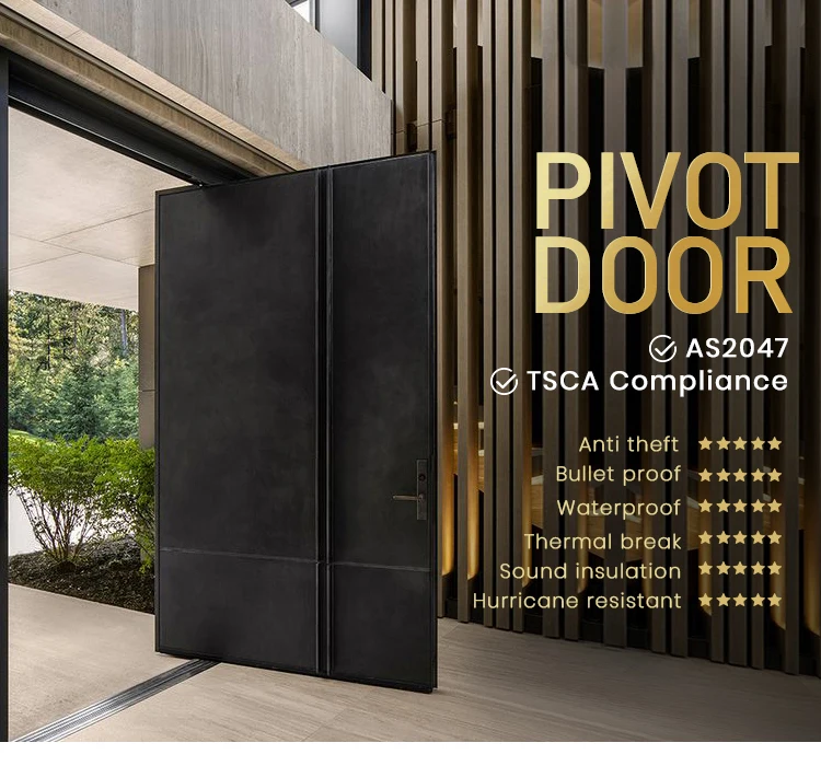 Seeyesdoor Villa Home Modern 9 Meters Glass Aluminum Pivot Door Smart ...
