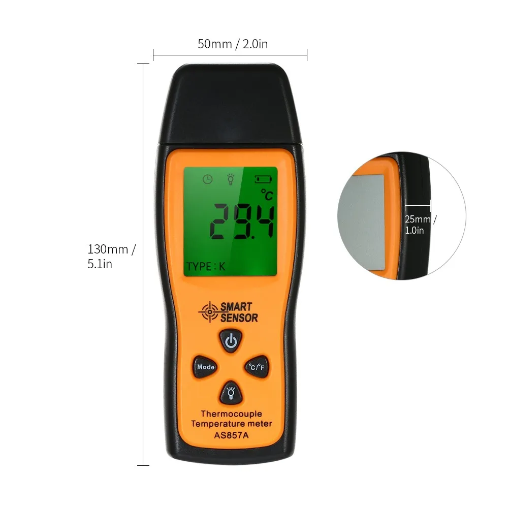 AS857A Portable Industrial Digital Lcd Thermocouple Thermometer K Type ...