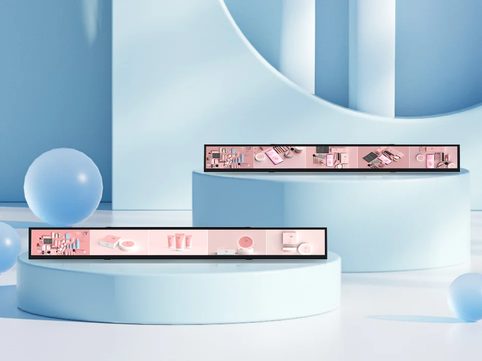 Supermarket Ultra Wide Strip Shelf Edge Advertising Digital Signage ...