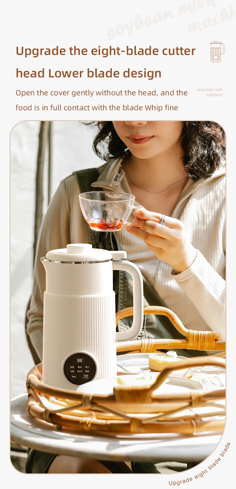 Household 800ml 1200ml Electric Soybean Milk Machine Mixeur Portable ...