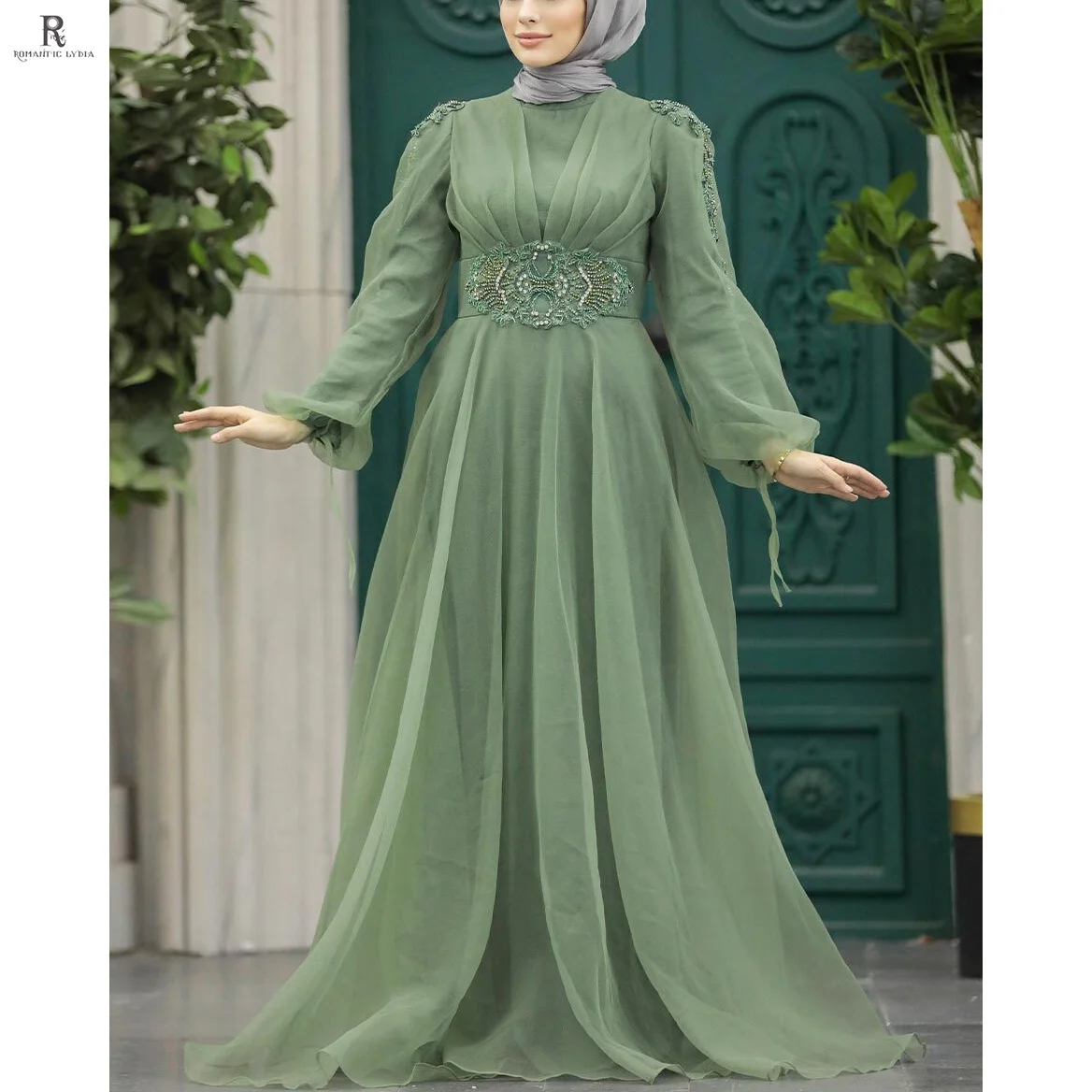 Custom Women Islamic Muslim Modest Prom Party Dress Muslim Evening Long ...