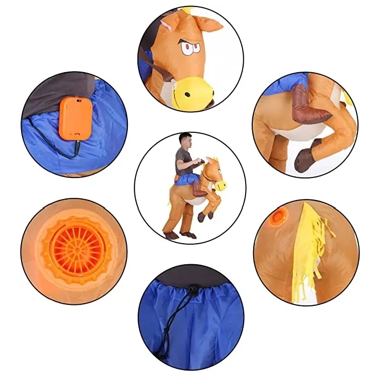 Inflatable Cowboy Costume - Adult Western Horse Rider
