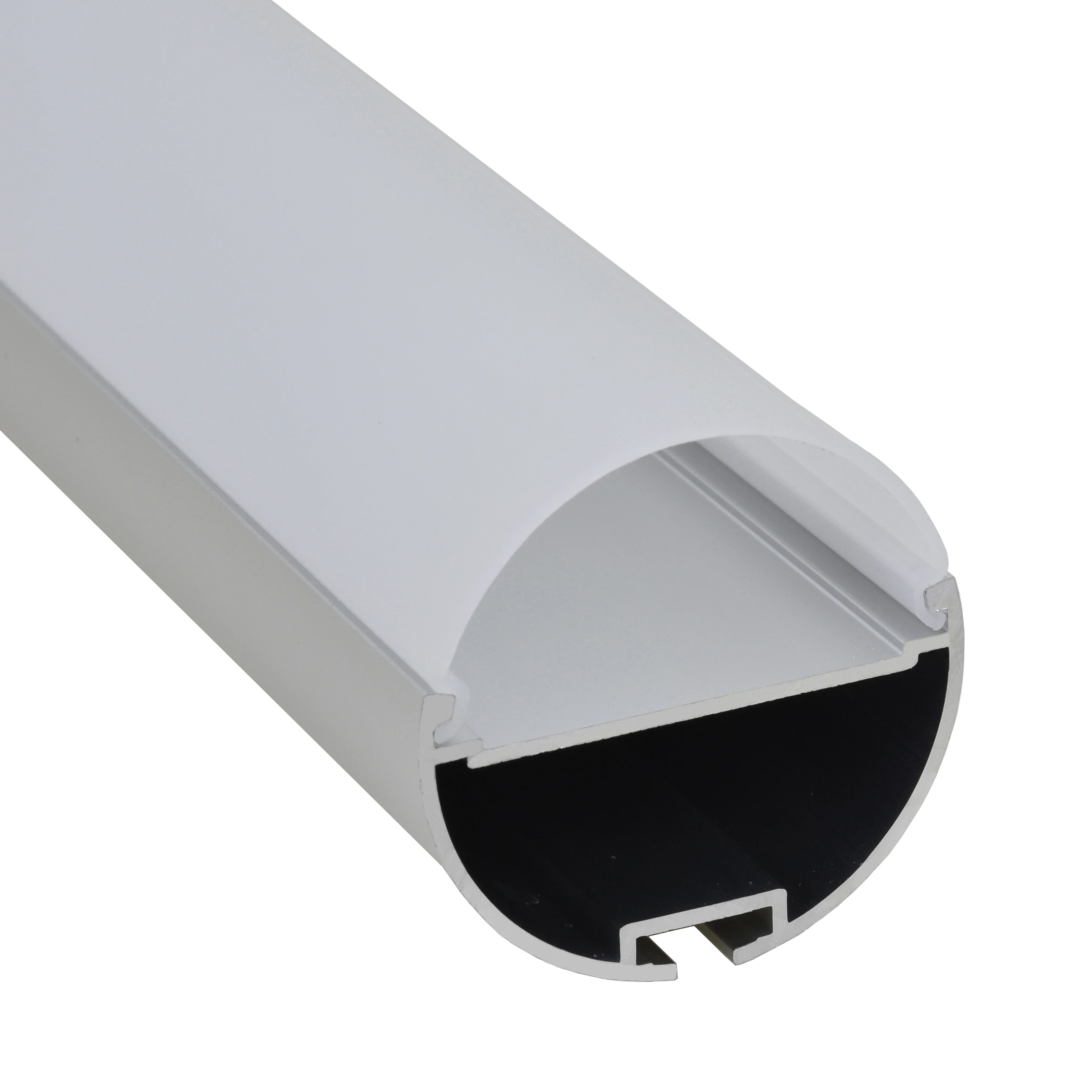 led tube profile 40mm, round led aluminum extrusion with curved LED ...