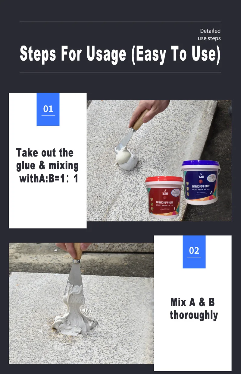 Epoxy Resin Paste Adhesive Dry Hanging Glue For Stone Marble For Stone ...