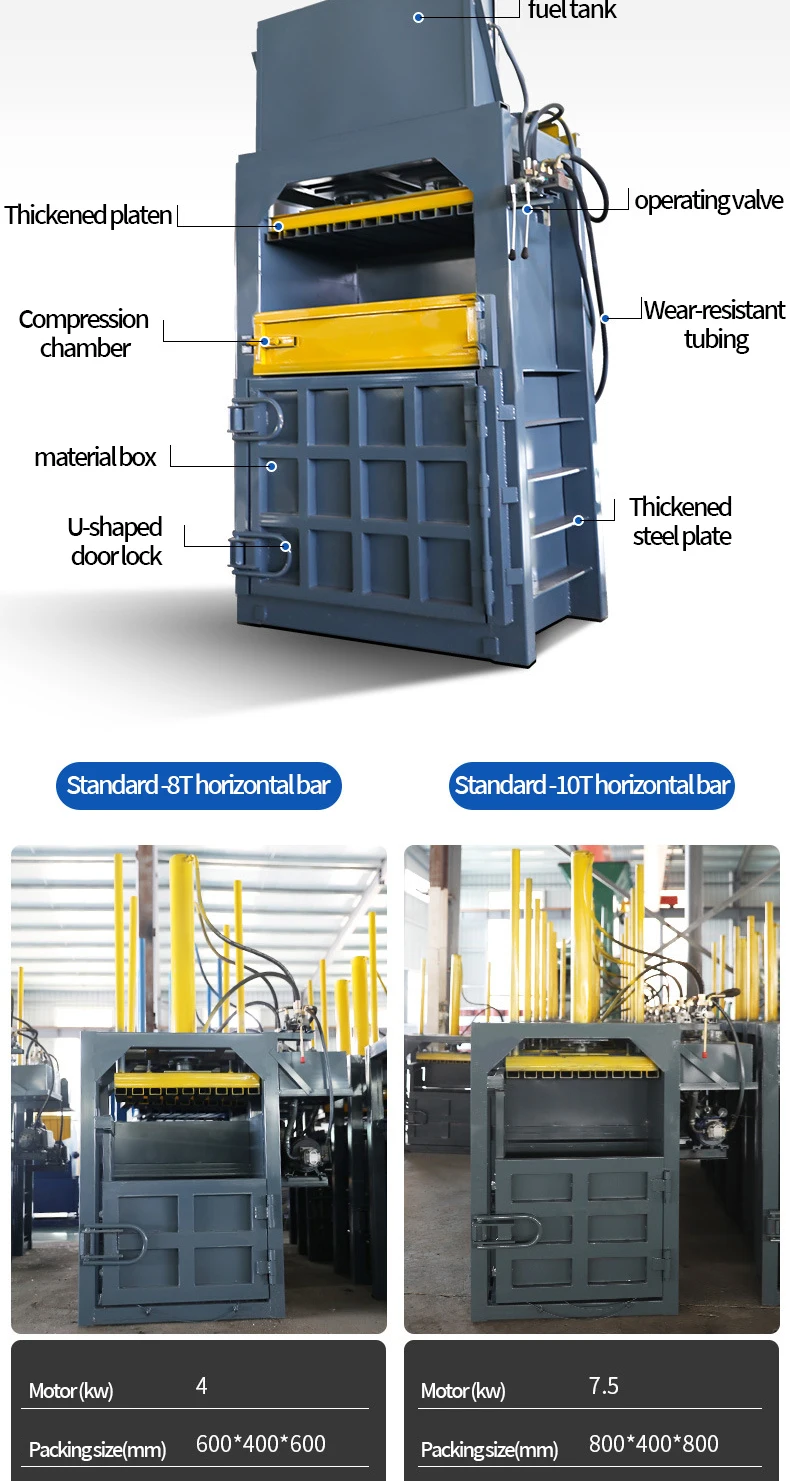 Vertical Semi-automatic Hydraulic Packer Waste Compressor Paper Baler ...