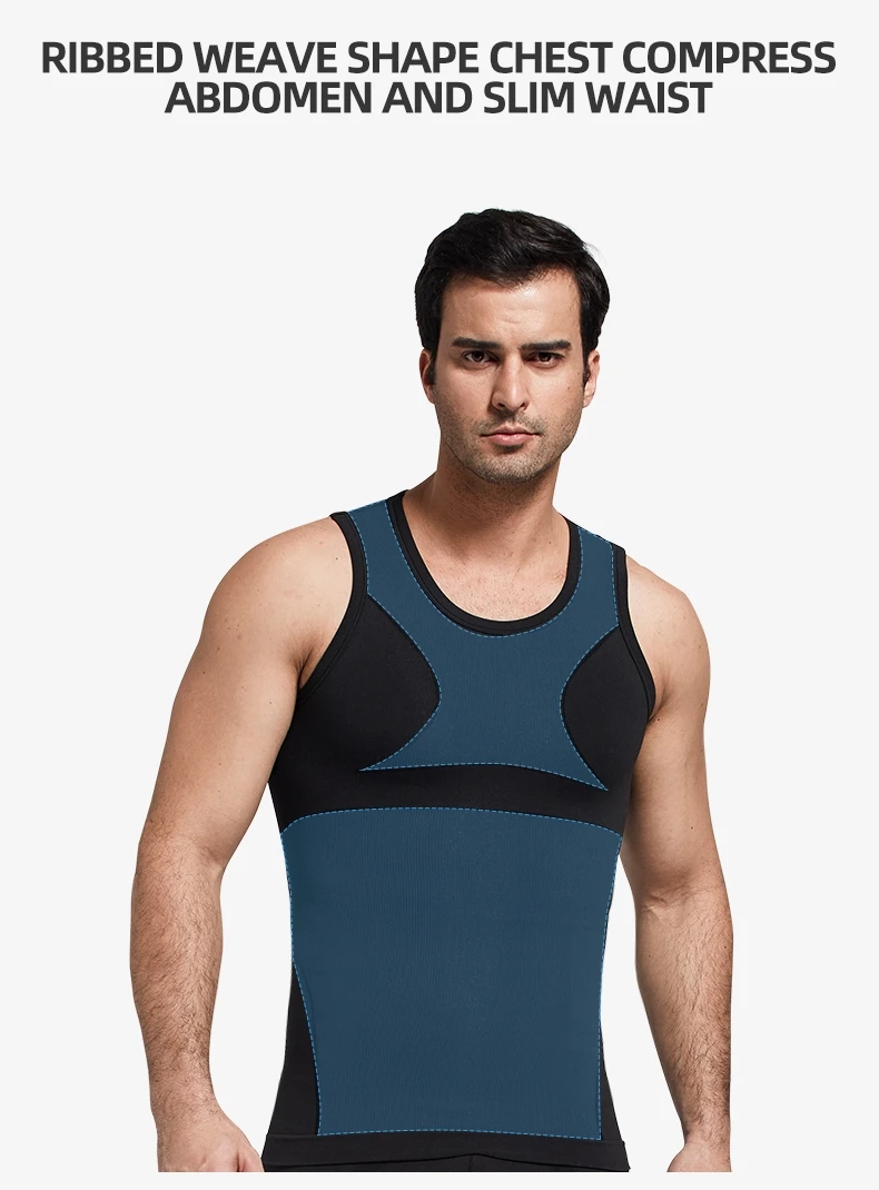 Men's Shapewear Bamboo Carbon Far Infrared Anti-UV Men's Vest Sweat ...