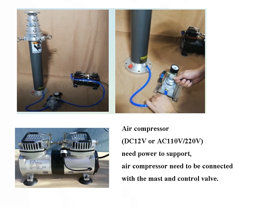 8m Pneumatic Telescopic Mast Surveillance Camera Tower for Mobile ...