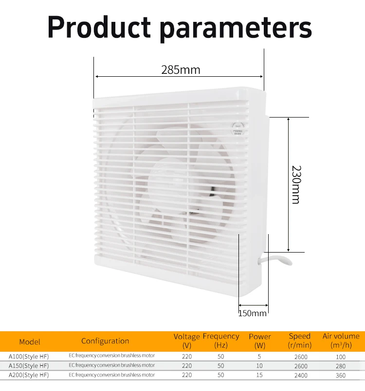 SNTOOM 220V Square Window Sash Ventilation Fan with 1 Year Warranty for ...