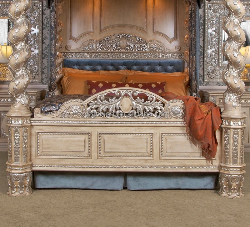 OE-FASHION Custom European Style Solid Wood Double Bed