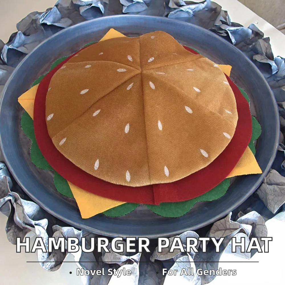 Funny Fast Food Cheeseburger Hat for Adults Halloween Crazy Role Play ...