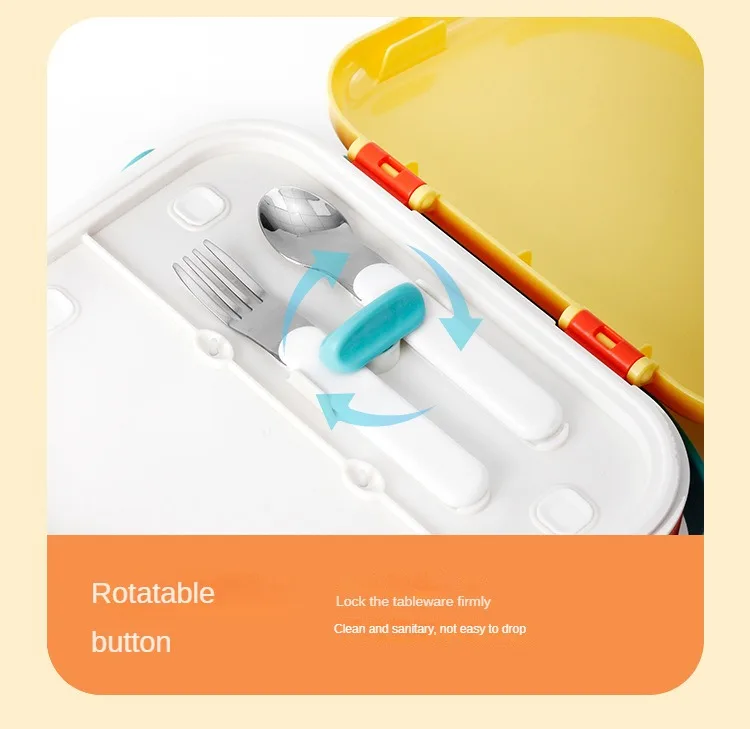 2023 New Kids Bento Box 4 Compartments Lunchbox Portable Sealed Lunch ...