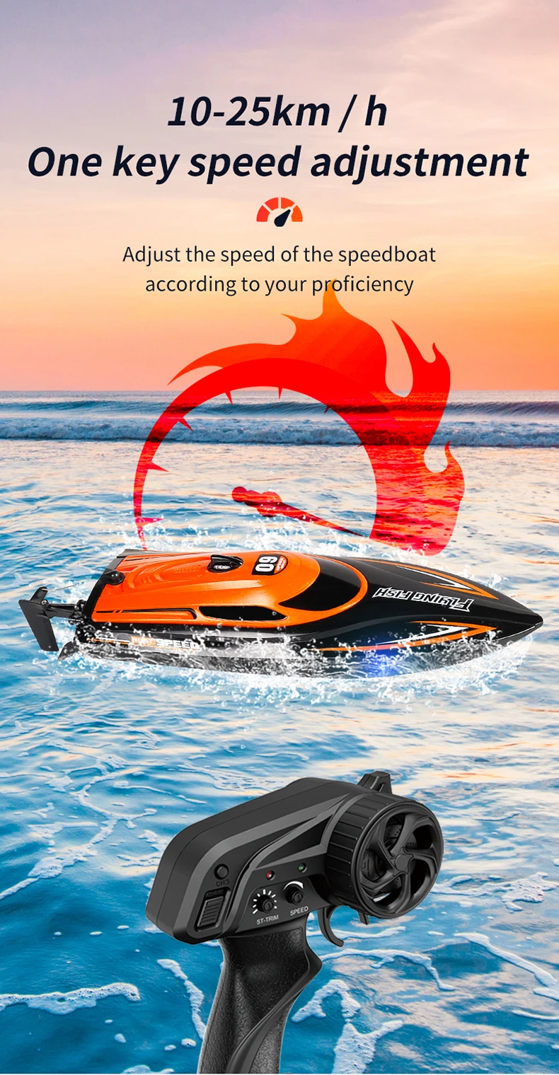 Water Boat Toy Hj812 Rc Racing Speed Boat Waterproof Anti Rollover High ...