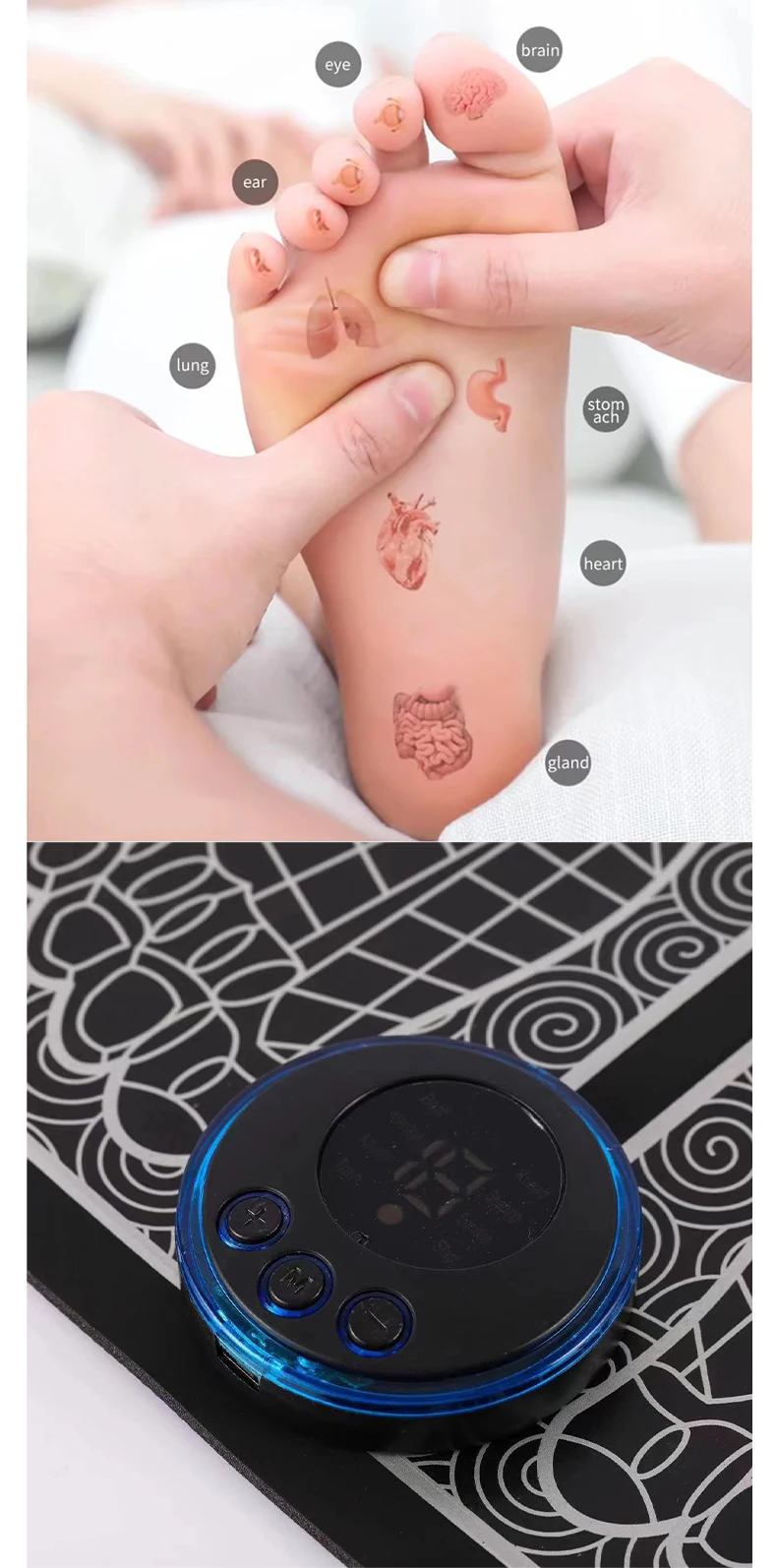 Customizable New Models Portable Acupressure Bio Wave Foot Massage Mat ...