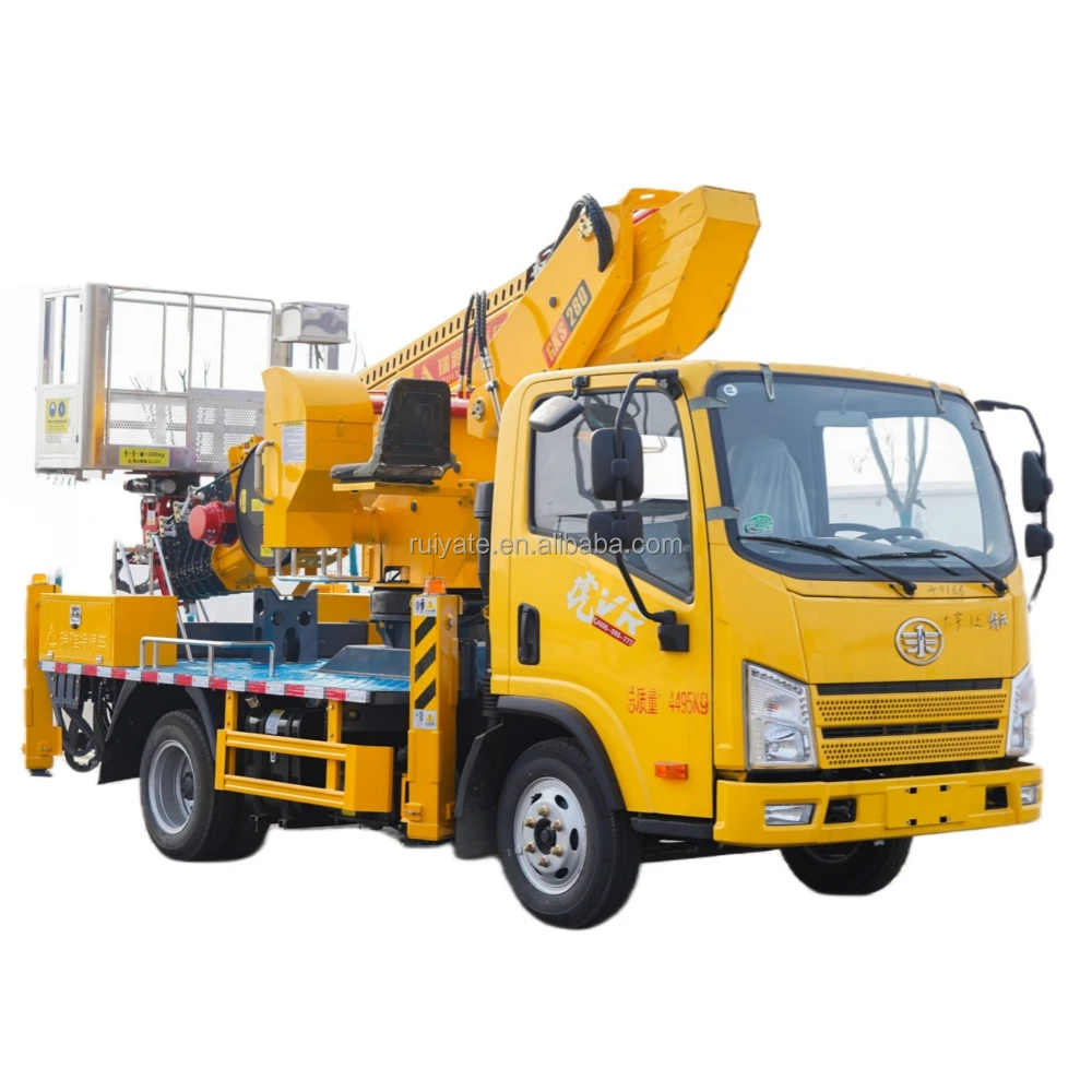 FAW Chassis 28 Meters Telescopic Aerial Work Pickup Truck for Work ...