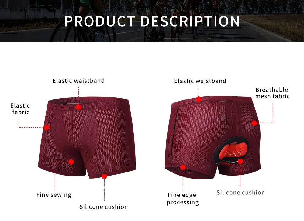 WOSAWE Unisex Cycling Underwear Cycling Shorts Cycling Pants ...