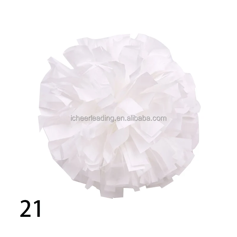Icheerobics Cheer Poms 4 Inch Metallic With Plastic Handle White ...