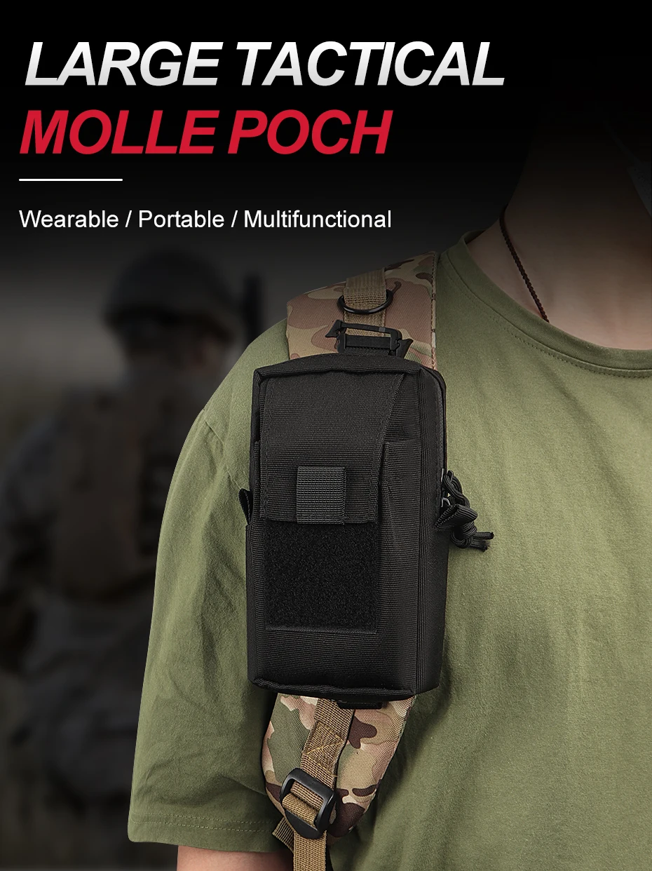 Small Tactical MOLLE Tool Bag Organizer Customized for Knife Flashlight ...