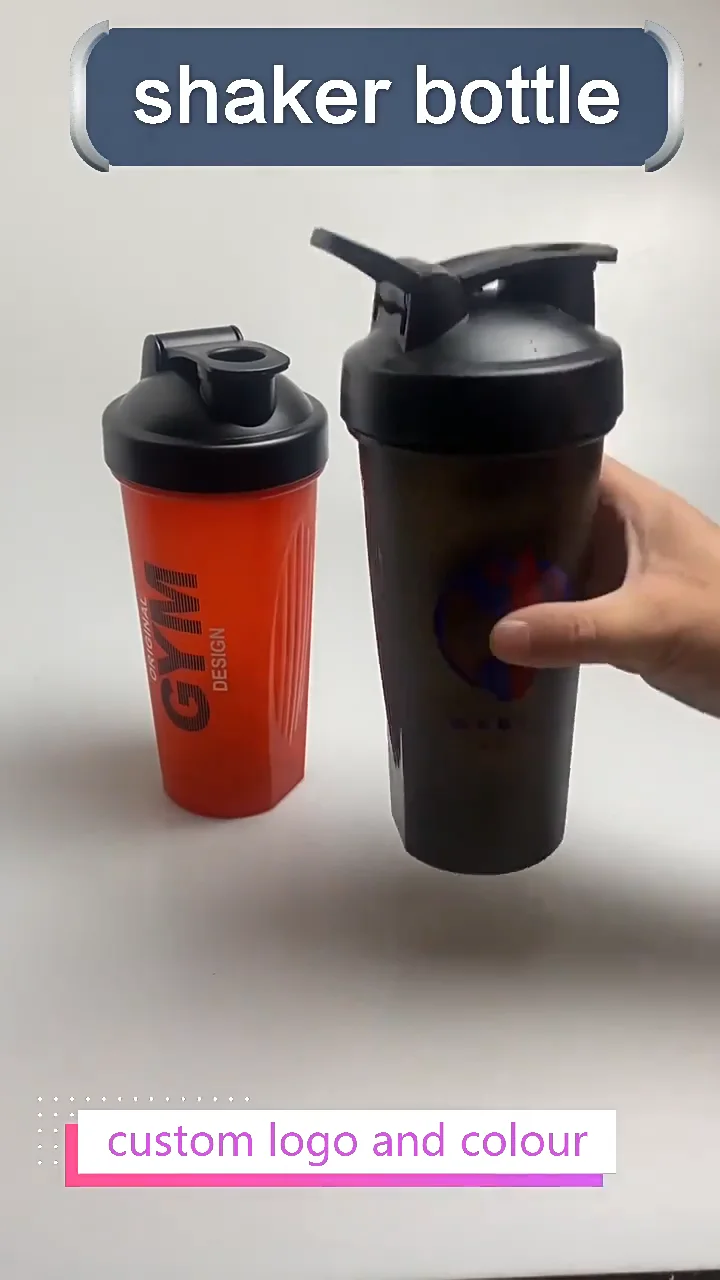 Bpa Free 600ml Protein Shaker Bottles 20 Oz Motivational Water Bottle ...