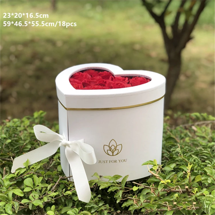 Wholesale RTS Revolving Roses Flower Box 2 Layers Heart Shaped Flower ...