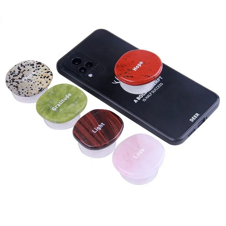 Natural Handmade Crystal Stone Grip Holder Phone Stand With Custom Logo ...
