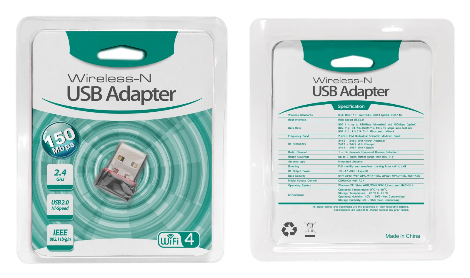 Mini Realtek Rtl8188ftv Usb 2.0 Wifi Adapter 11n 150mbps - Buy Built-in ...