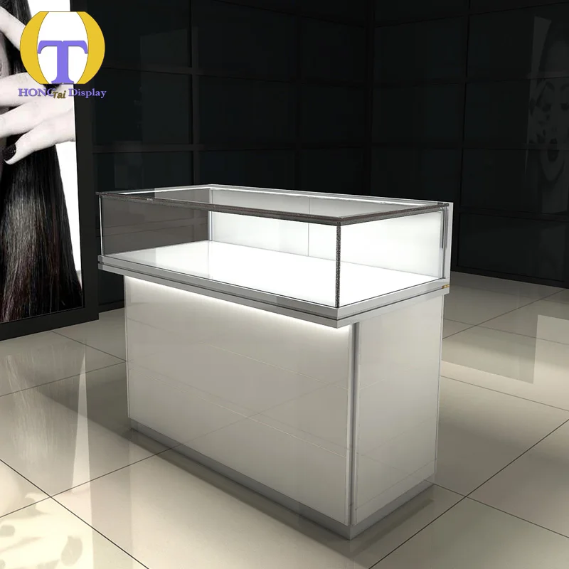 Modern Glass Showcase With Cabinet Boutique Furniture Kiosk Jewelry ...