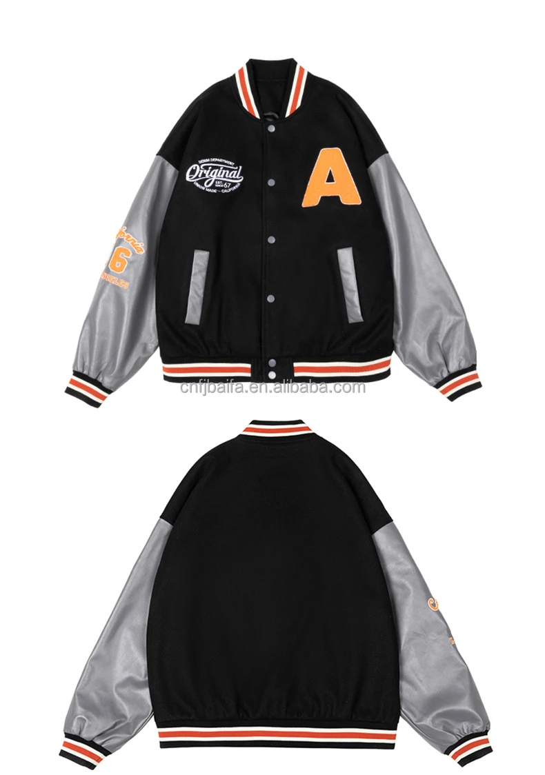 Hot Sale Streetwear Baseball Bomber Letterman Varsity Jacket For Men ...